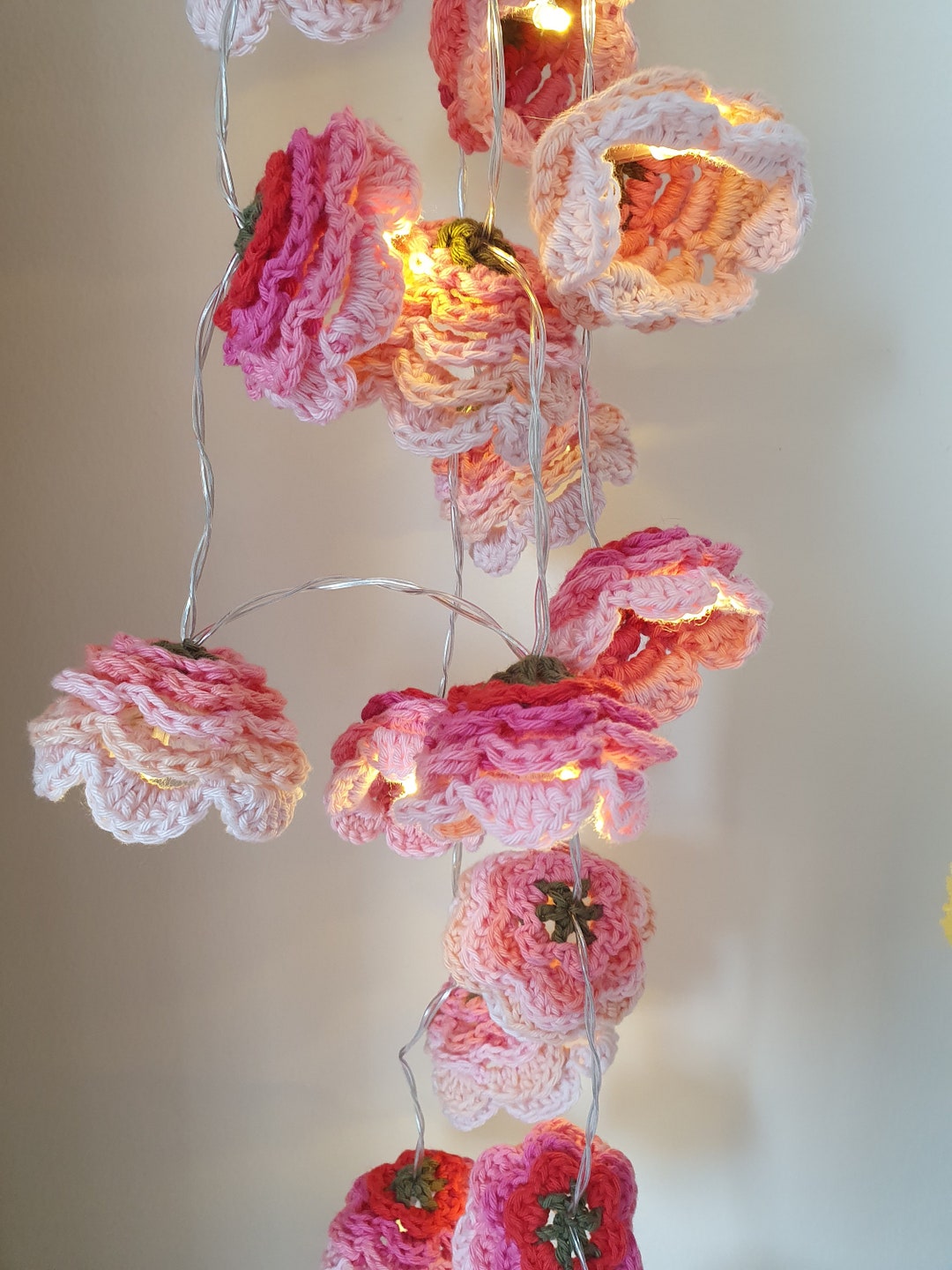Crochet Flowers for Fairy Lights Pattern: Floral Home Decor (PDF ...