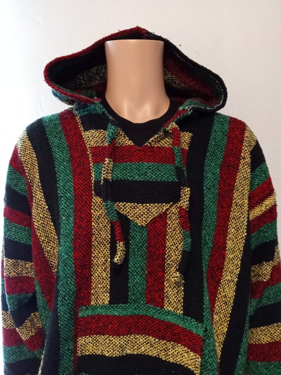 Vintage Original Senor Lopez Rasta Poncho Style Hoodie - Gem