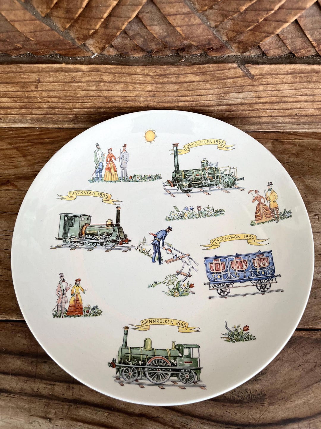 Vintage Gustavsberg Sweden Flintporslin Ceramic Train Transportation ...