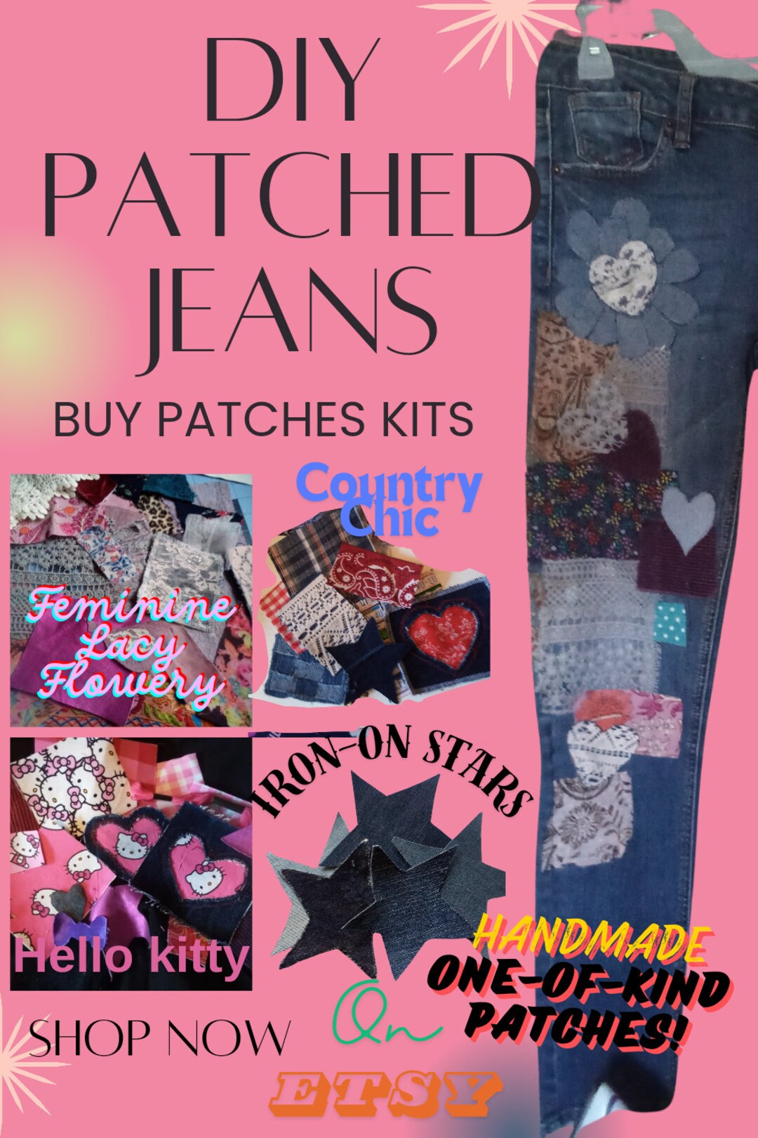 Applique Patch Kits DIY Your Own Favorite Jeans With These Handmade ...
