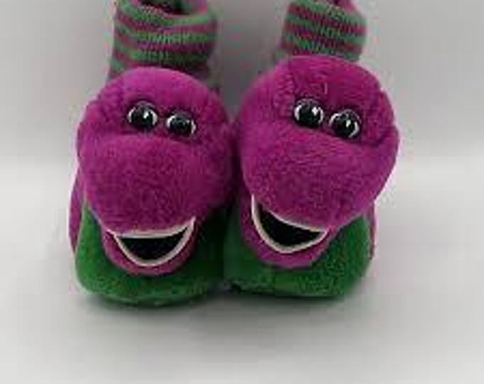 Vintage Barney Slippers - Etsy