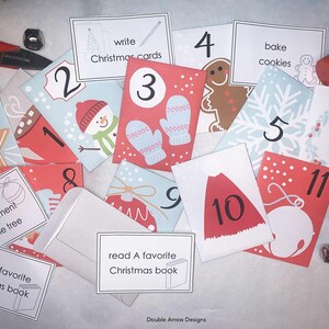 Printable Advent Calendar Envelopes, DIY Christmas Envelopes,advent ...