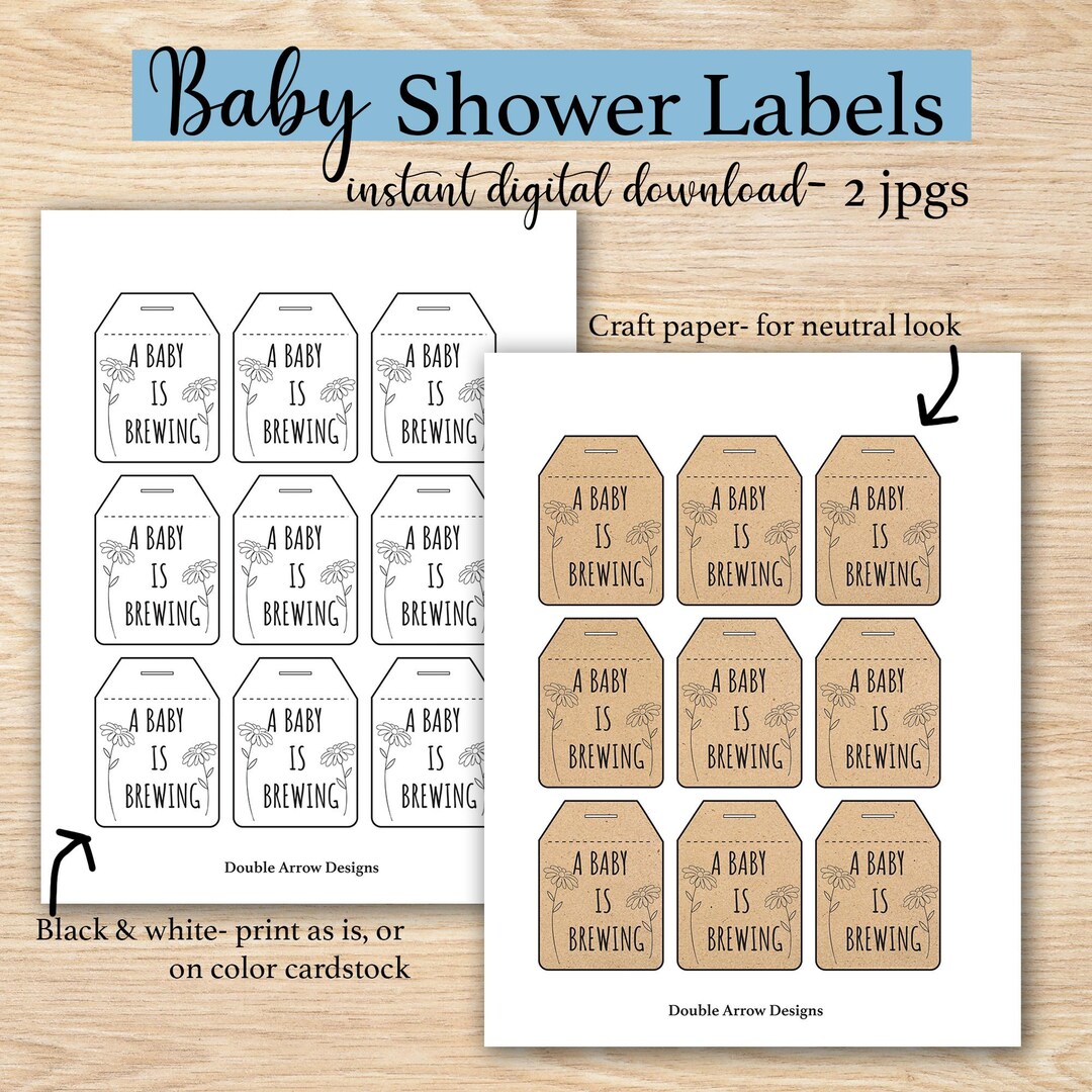 Editable Baby Shower Tags: Printable PDF Template (digital Download) - Etsy