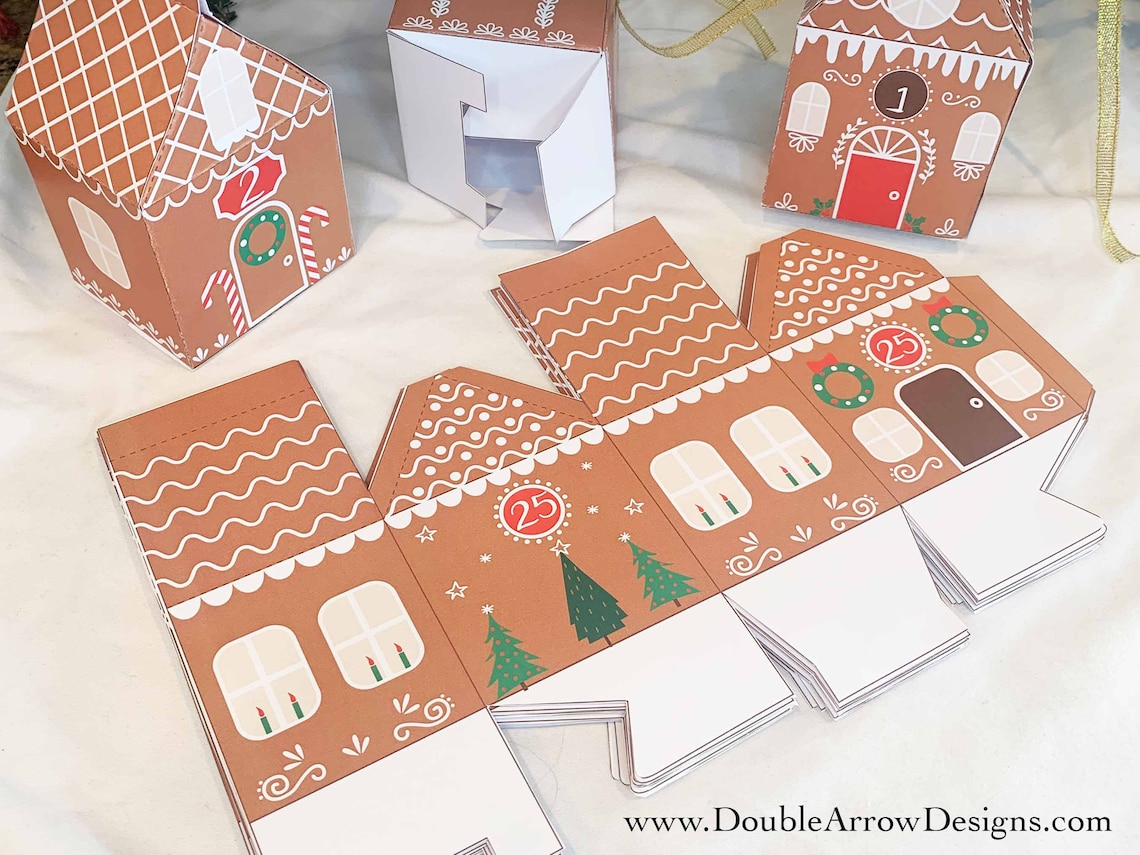 Printable Advent Paper Houses DIY Paper Christmas - Etsy
