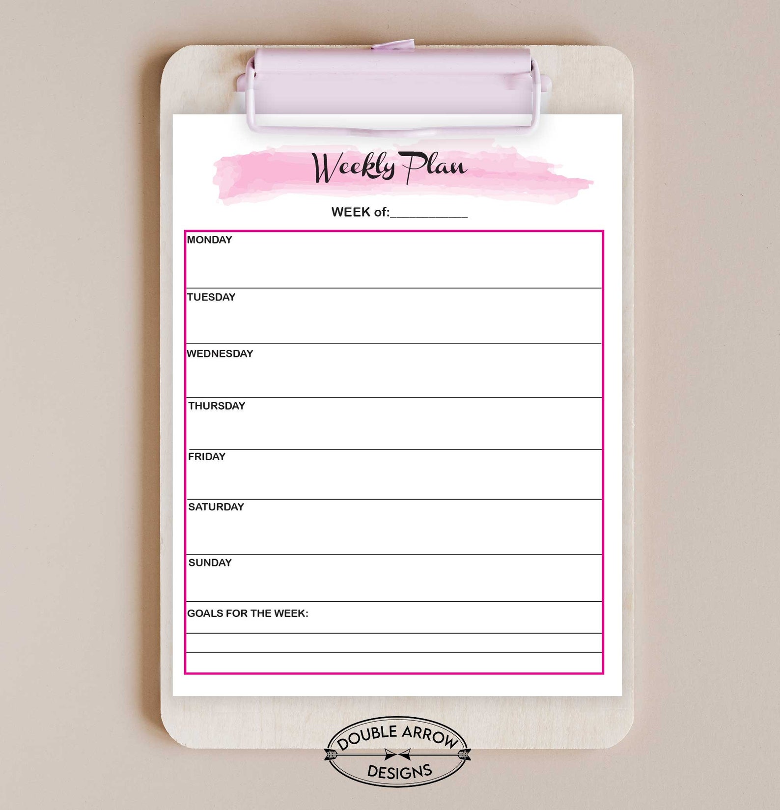 Weekly Planner Printable to Do List 5 Colors to Choose - Etsy