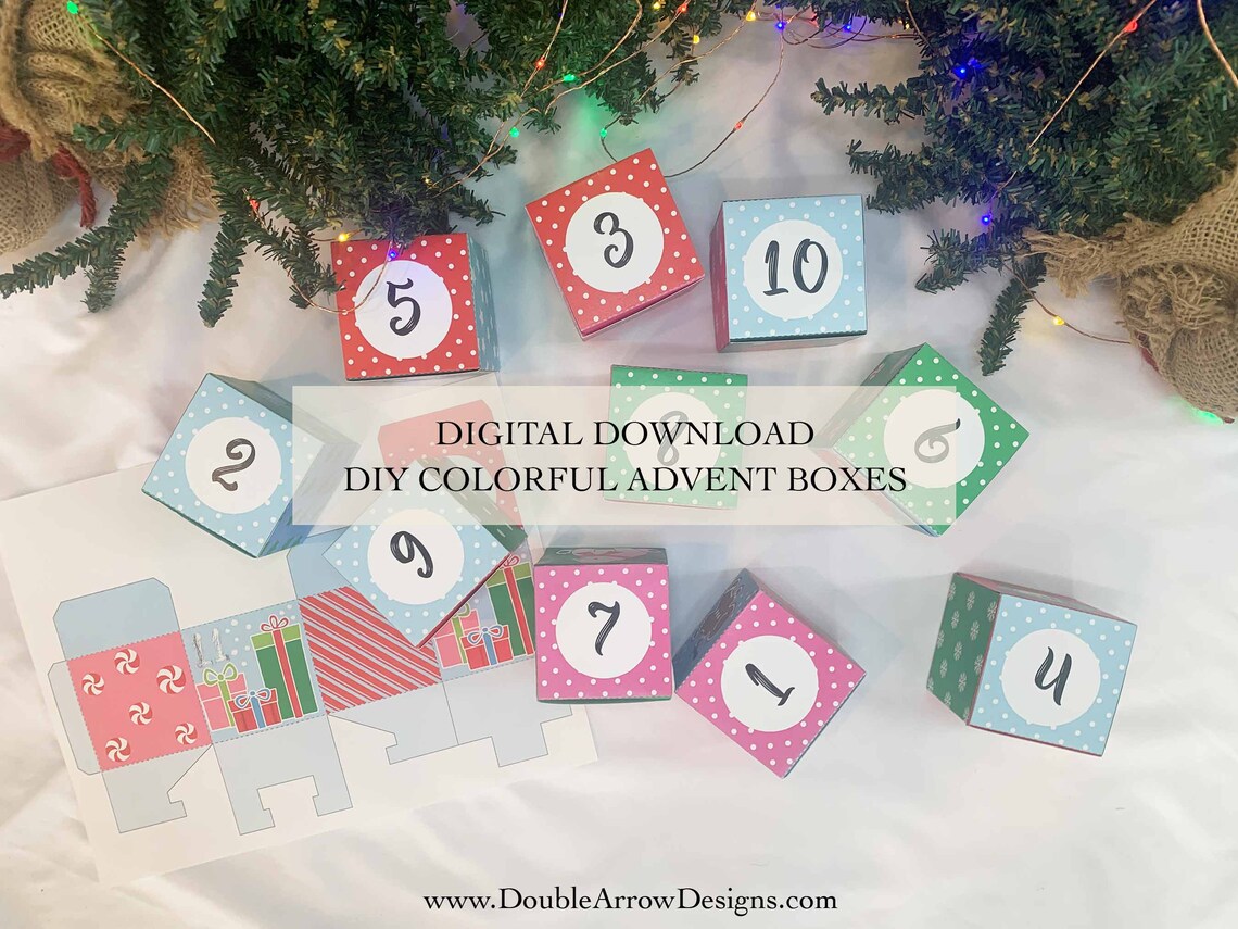 Printable Advent Paper Boxes DIY Paper Christmas Boxesadvent - Etsy