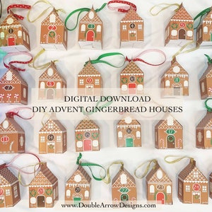 Printable Advent Paper Houses, DIY Paper Christmas Houses,advent ...