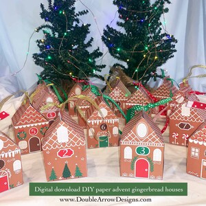 Printable Advent Calendar Paper Houses: DIY Gingerbread Village (PDF ...