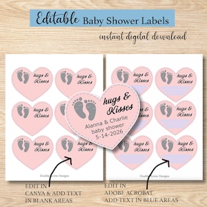 Editable Baby Shower Favor Tags: Printable PDF Template (digital ...