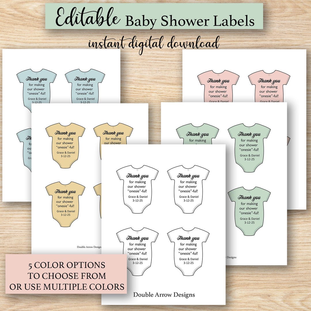Editable Baby Shower Favor Tags: Printable PDF Templates (digital ...