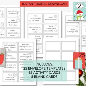 Printable Advent Calendar Envelopes, DIY Christmas Envelopes,advent ...