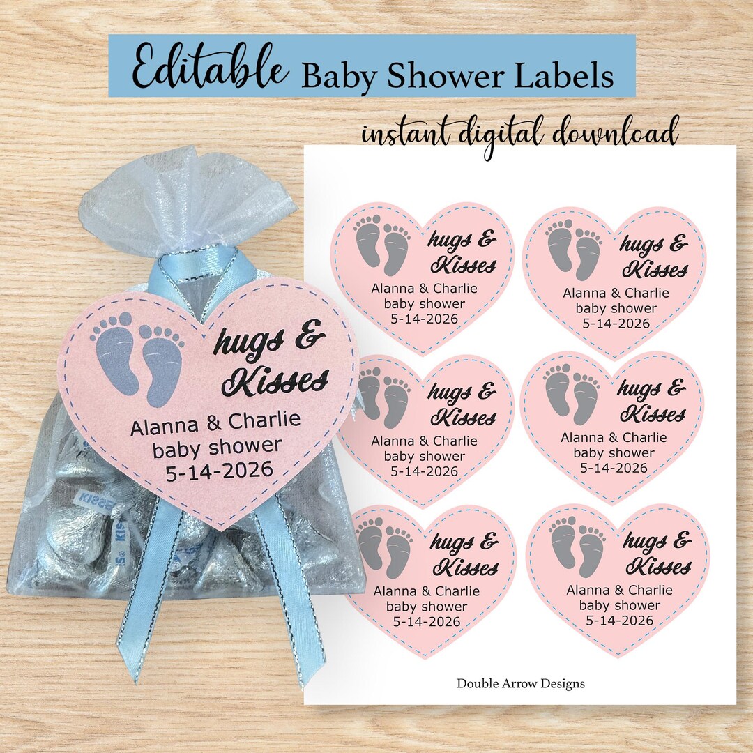 Editable Baby Shower Favor Tags: Printable PDF Template (digital ...