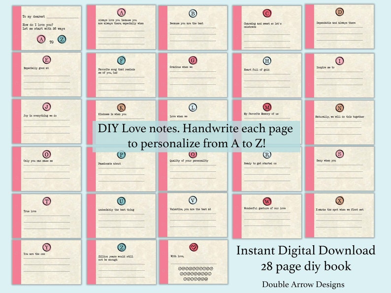 Printable Love Notes Love Notes Valentine Note DIY Love - Etsy