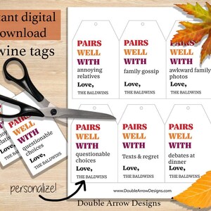 Wine Gift Tags, Printable Gift Tags, Personalized Gift Tags ...