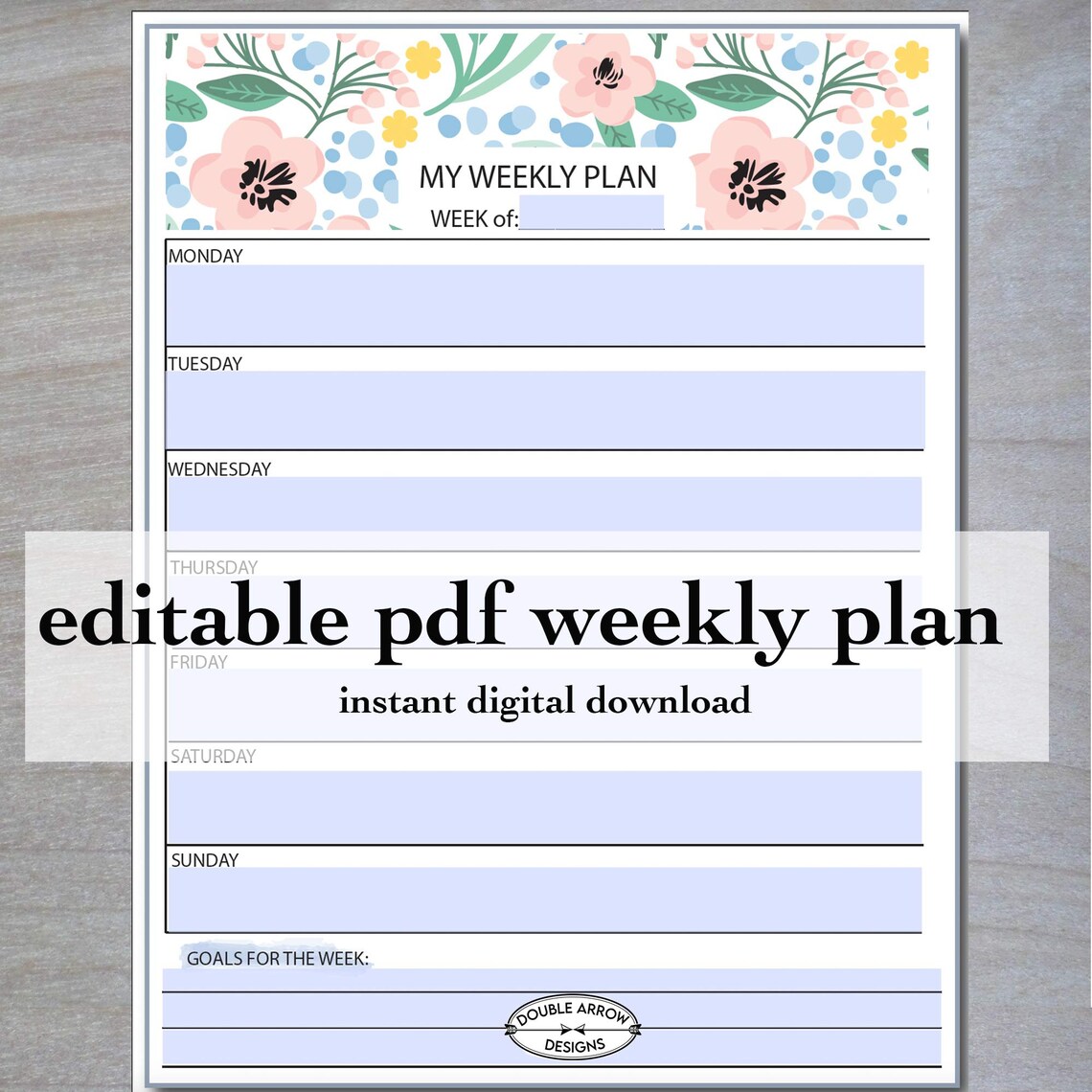 Editable Planner Printable Instant Download Pdf Letter Size - Etsy