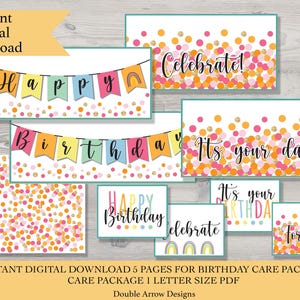 Birthday Care Package Printable Labels (PDF Download) - Etsy