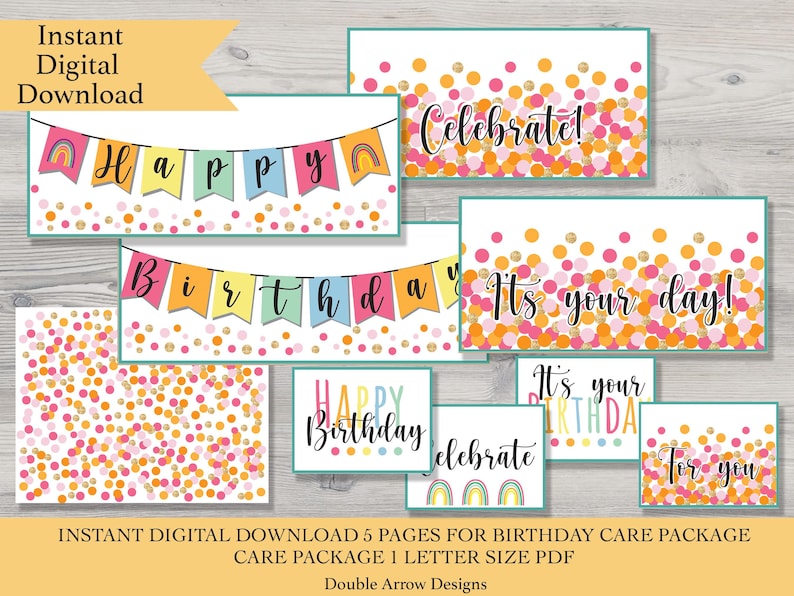 Birthday Care Package Printable Labels. Care Package Labels, Happy ...