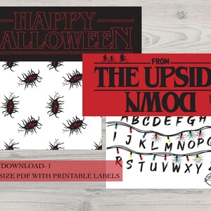 Stranger Things Halloween Printable Labels for Care Package Instant ...