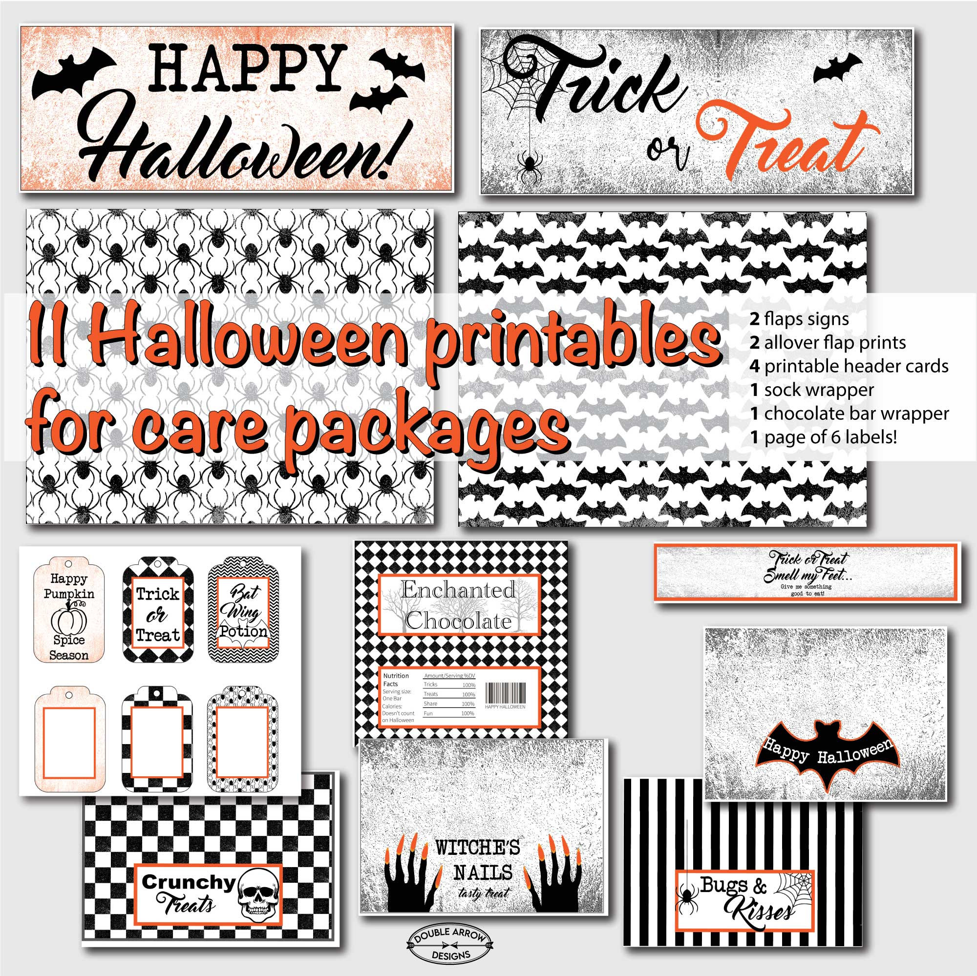 Halloween Printable Labels for Care Package | Instant Download Pdf ...