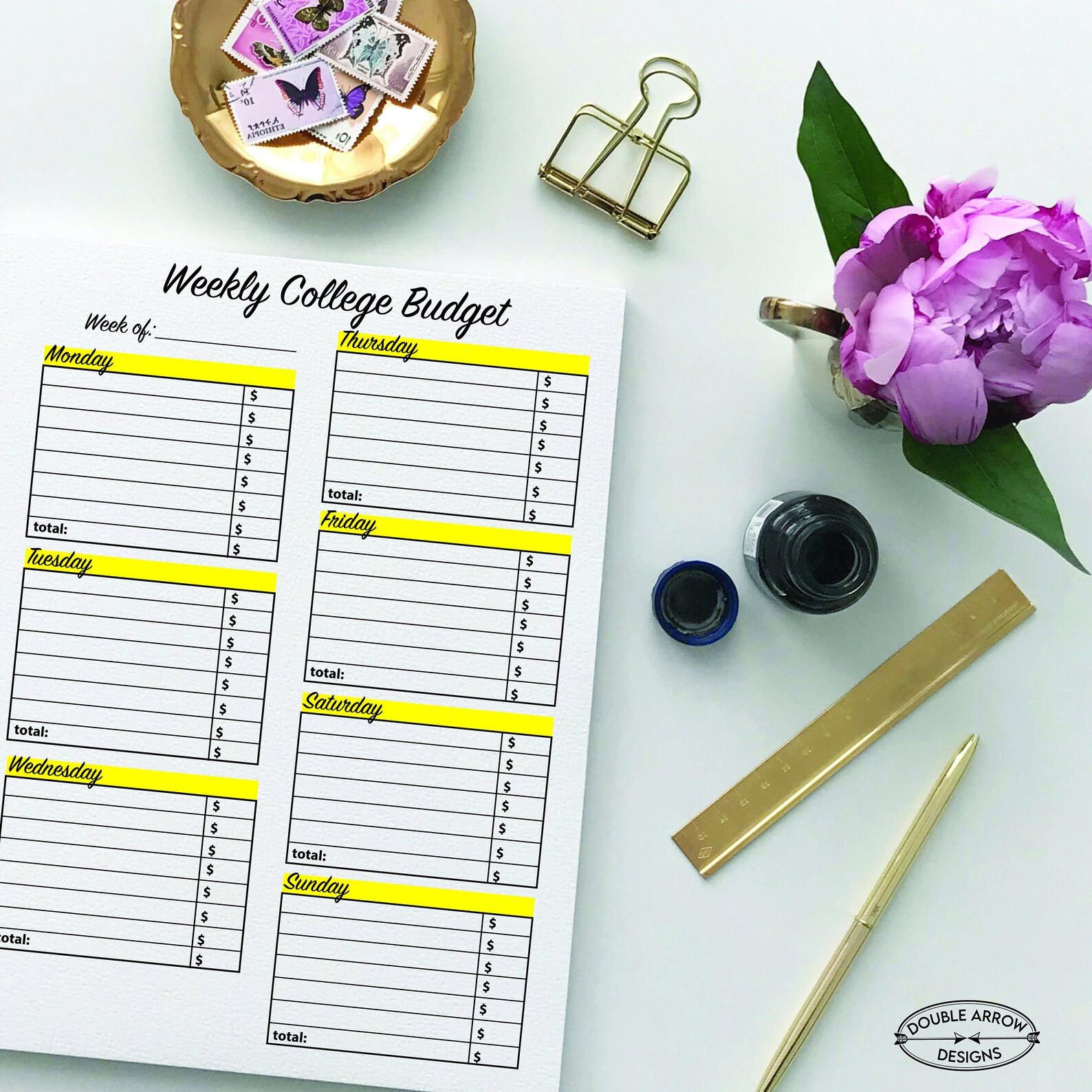 Printable College Budget Instant Download Pdf Letter Size - Etsy