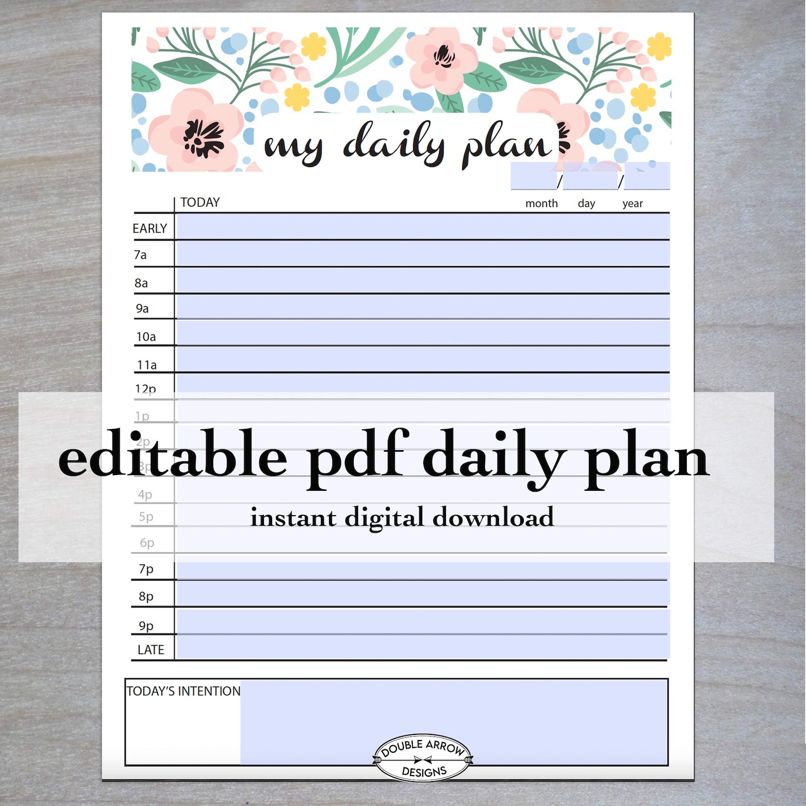 Editable Planner Printable | Instant Download Pdf Letter Size Portrait ...