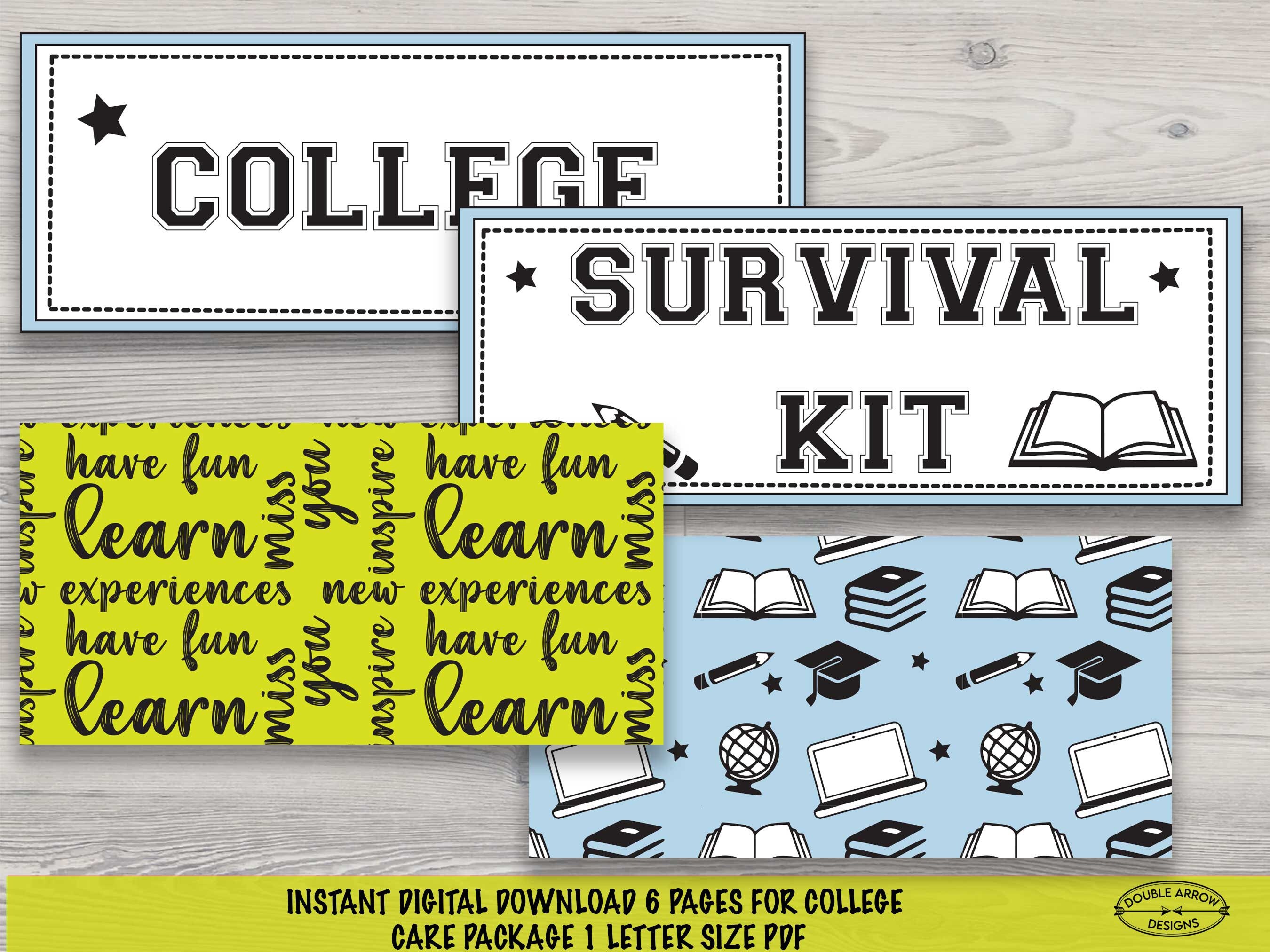 College Care Package Printable Labels (PDF Download, Letter Size) - Etsy