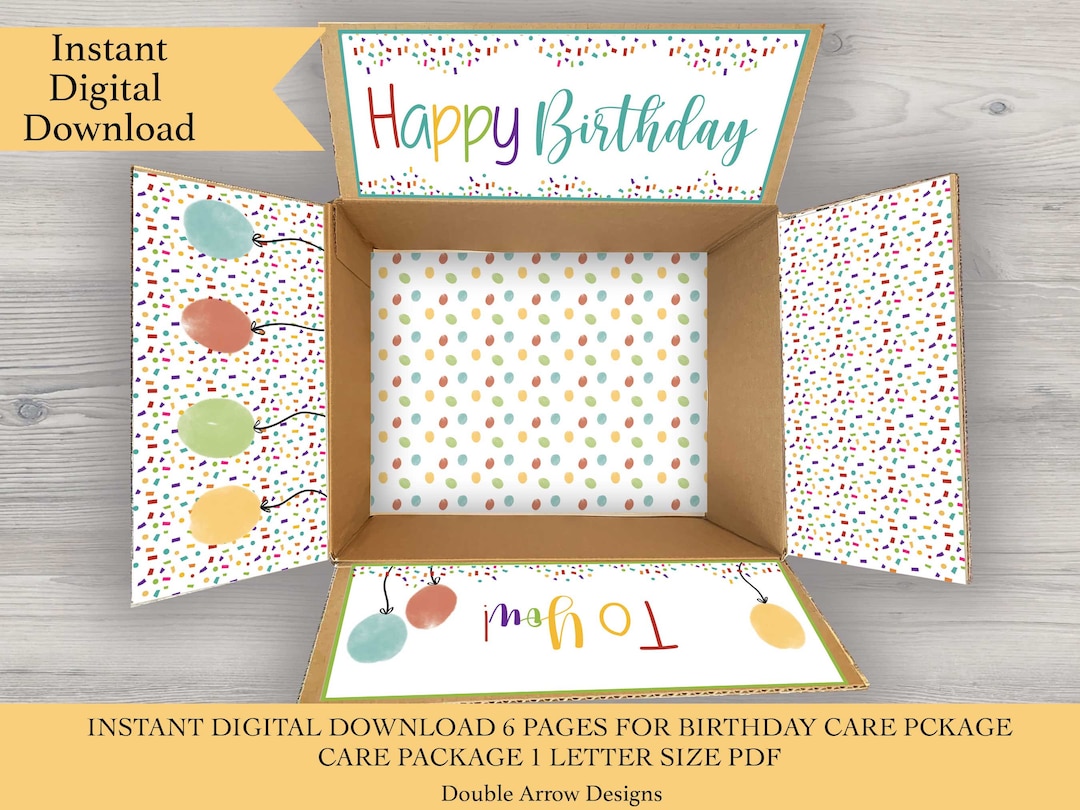 Birthday Care Package Printable Labels. Care Package Labels, Happy ...