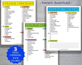 Printable College Packing List, College Planner, Back to School ...
