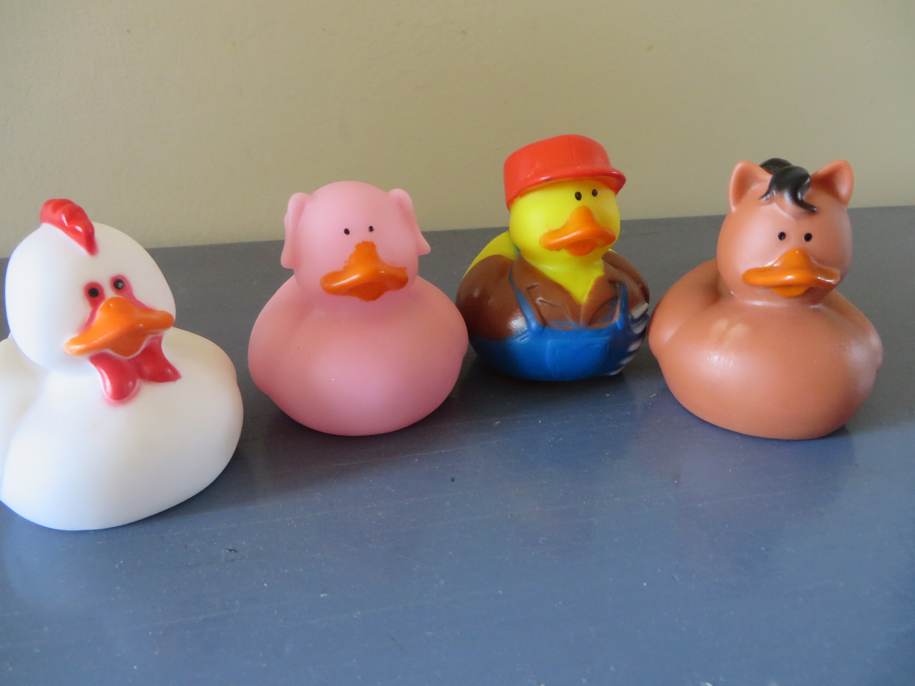 Farm Animal Rubber Ducks. Horse Chicken Pig Farmer - Etsy