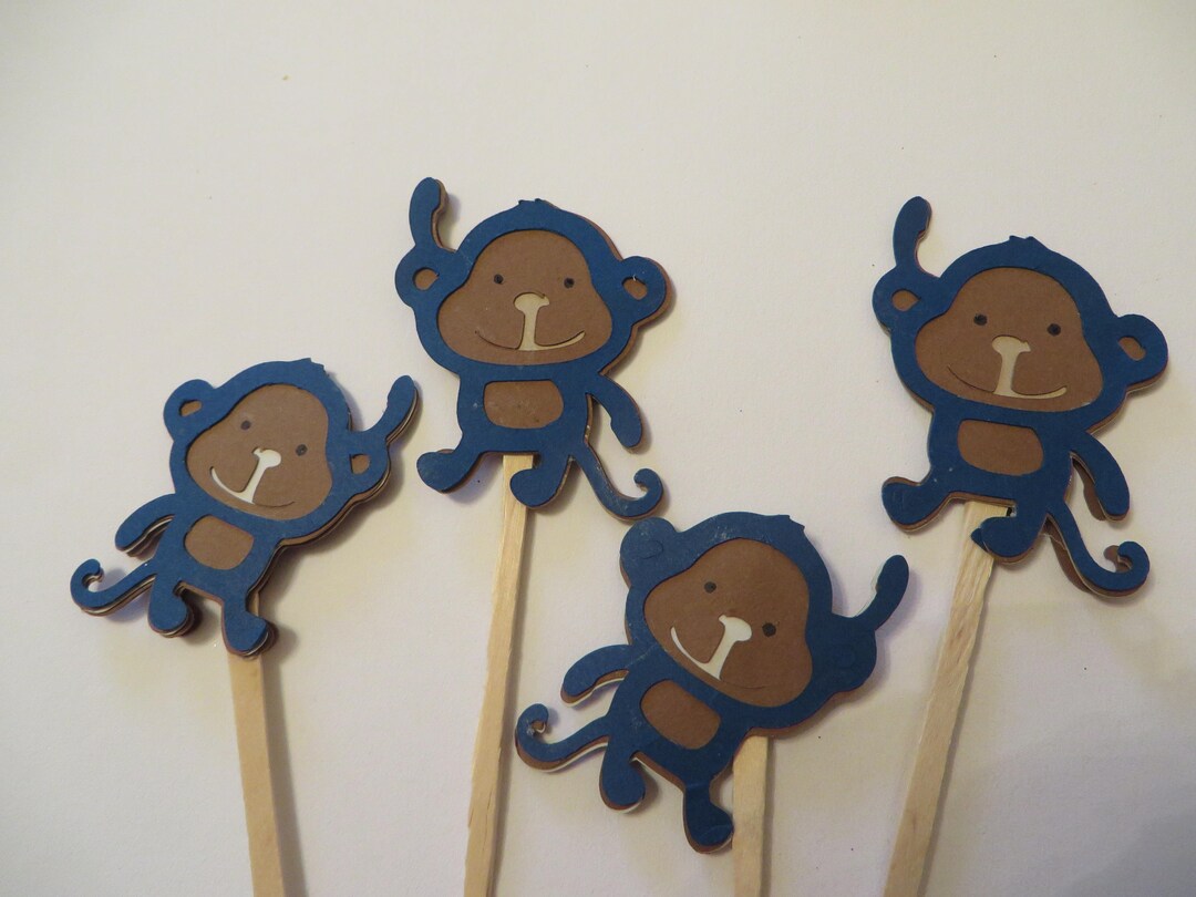 Monkey Cupcake Toppers Cupcake Toppers Birthday Parties - Etsy