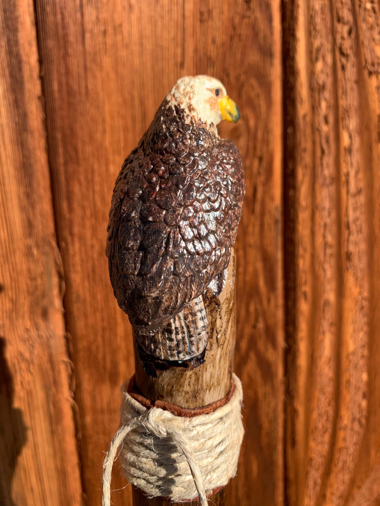 Red-tailed Hawk Walking Stick Made From Spiral Carved Poplar - Etsy