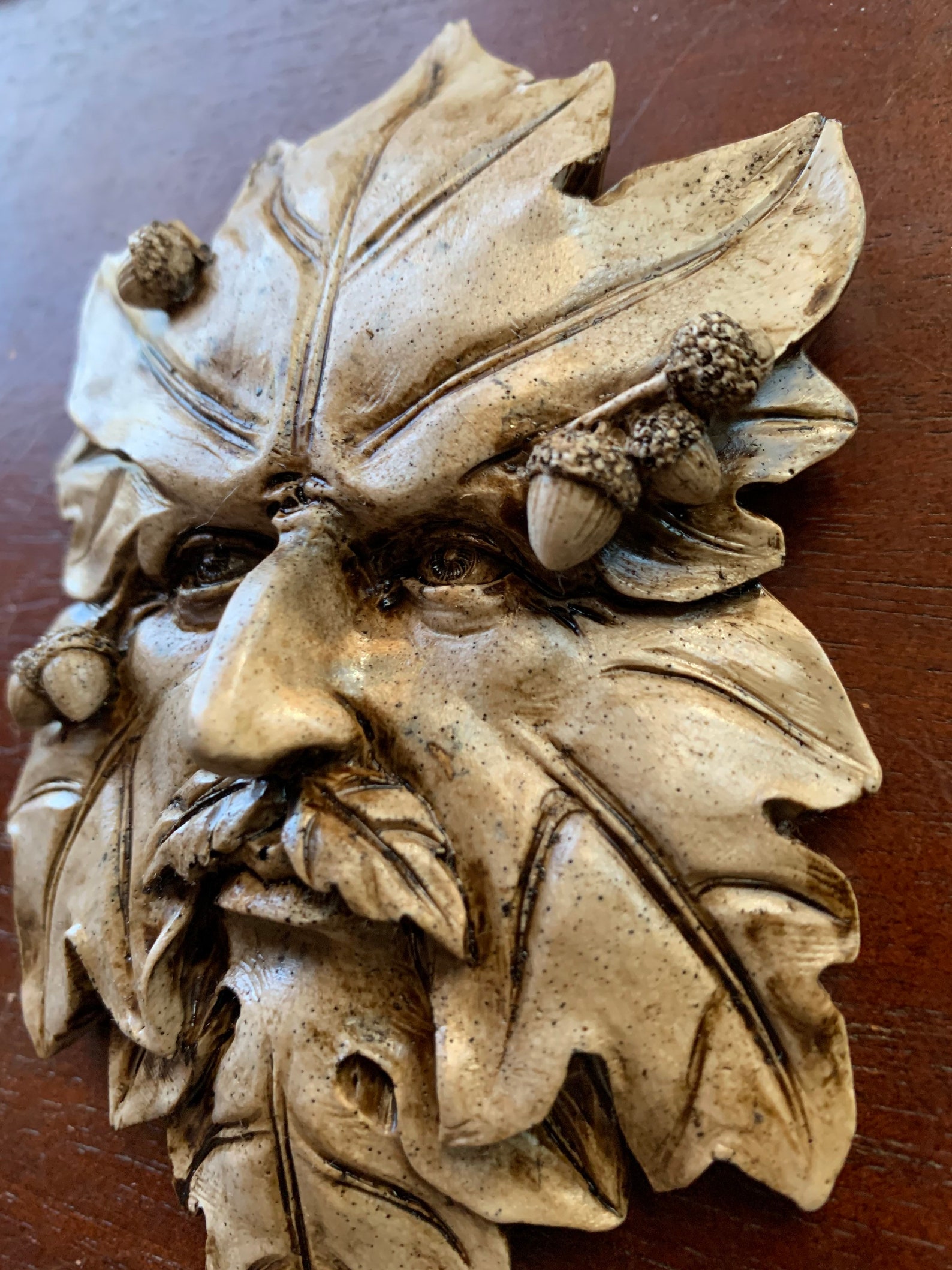 Green Man Face Wall Hanging Plaque Whimsical Home or Garden - Etsy