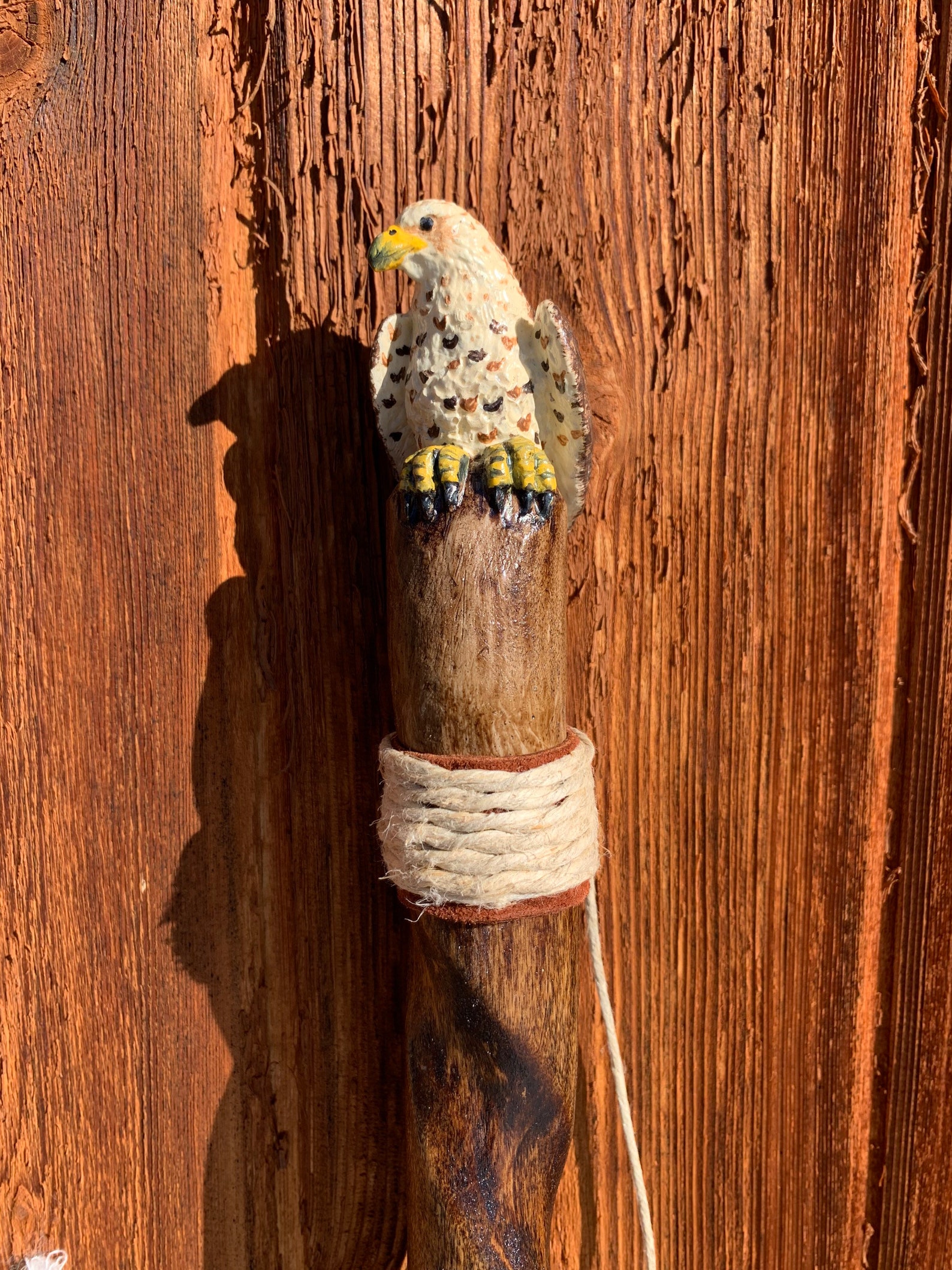 Red-tailed Hawk Walking Stick Made From Spiral Carved Poplar - Etsy