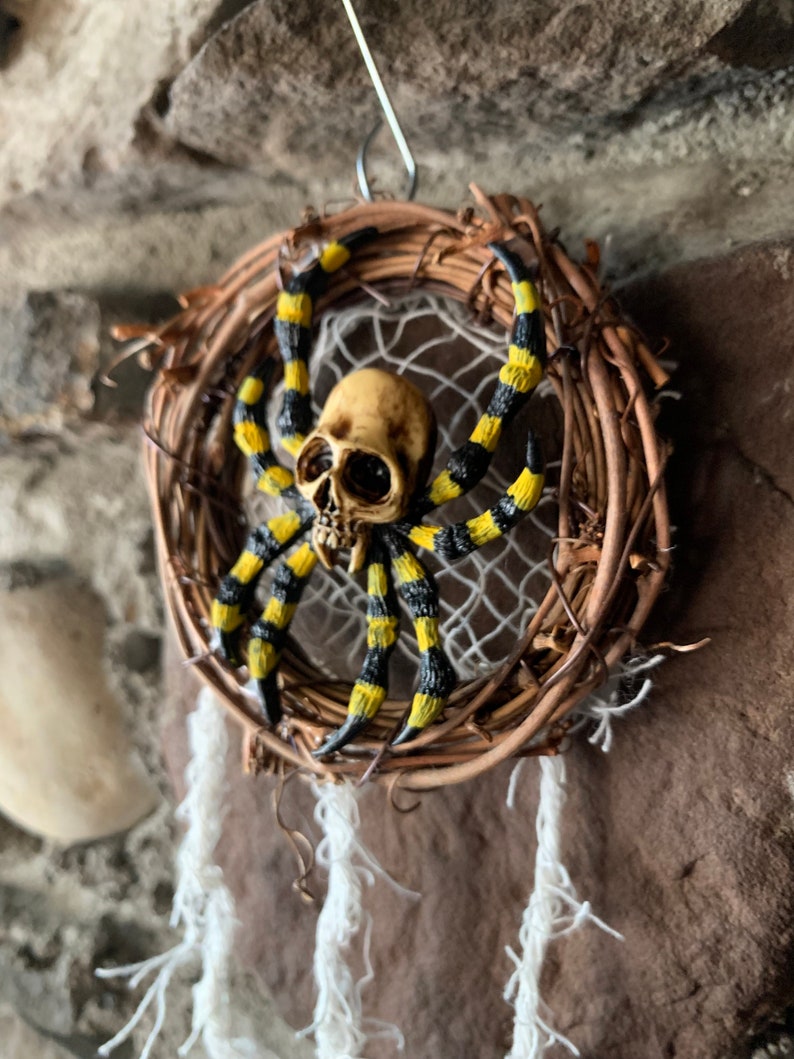 Skulltula Spider Hanging Nightmare Catcher With Creepy Spiderwebs ...