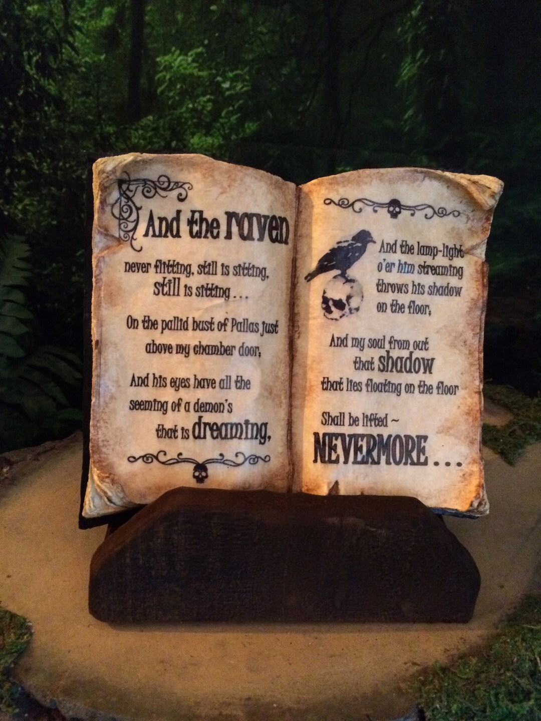 Edgar Allan Poe's the Raven: Handmade Resin Storybook on Salvaged Wood ...