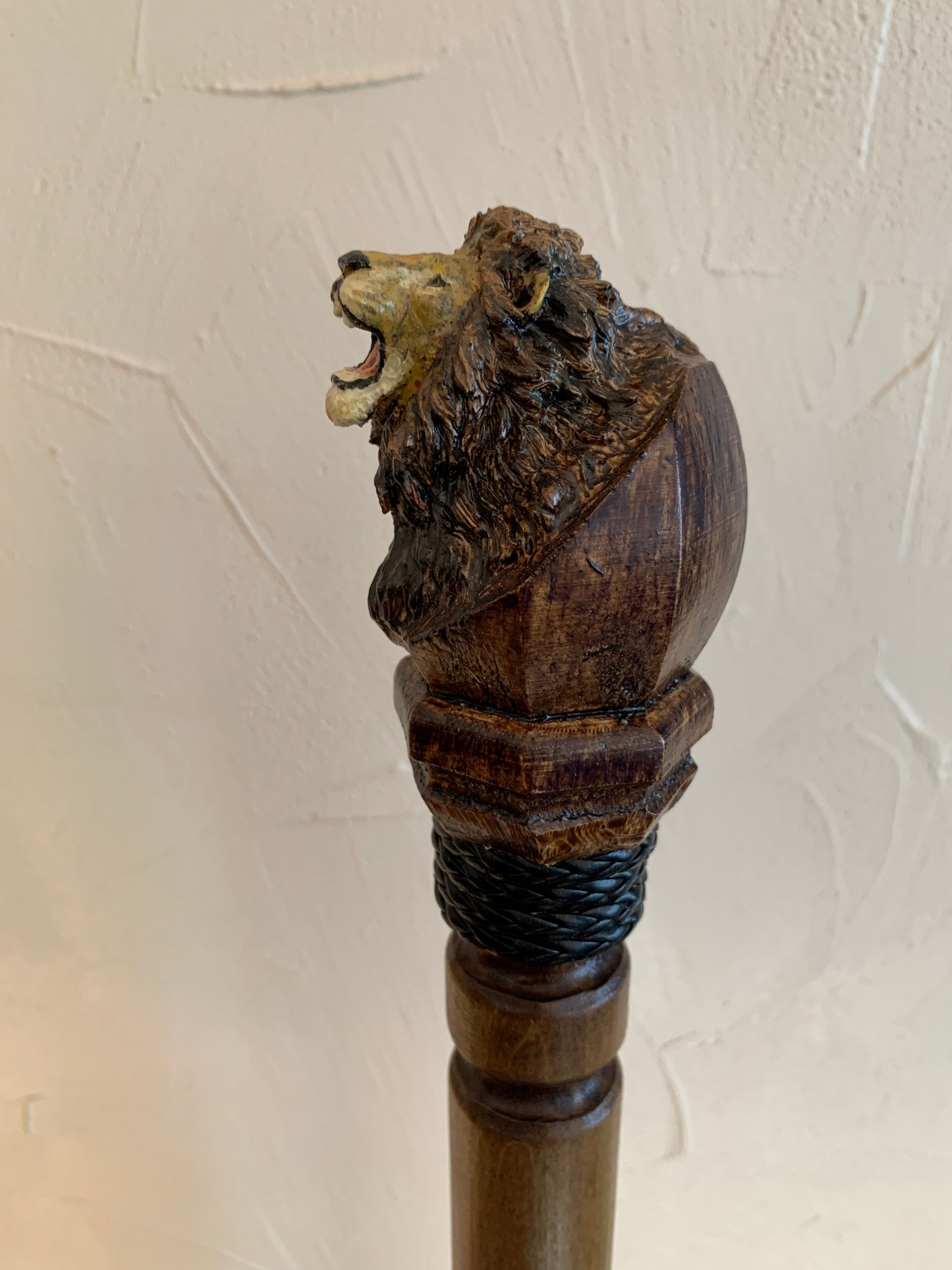 Lion's Head Poplar Hand Carved Walking Stick - Hiking Stick With A ...