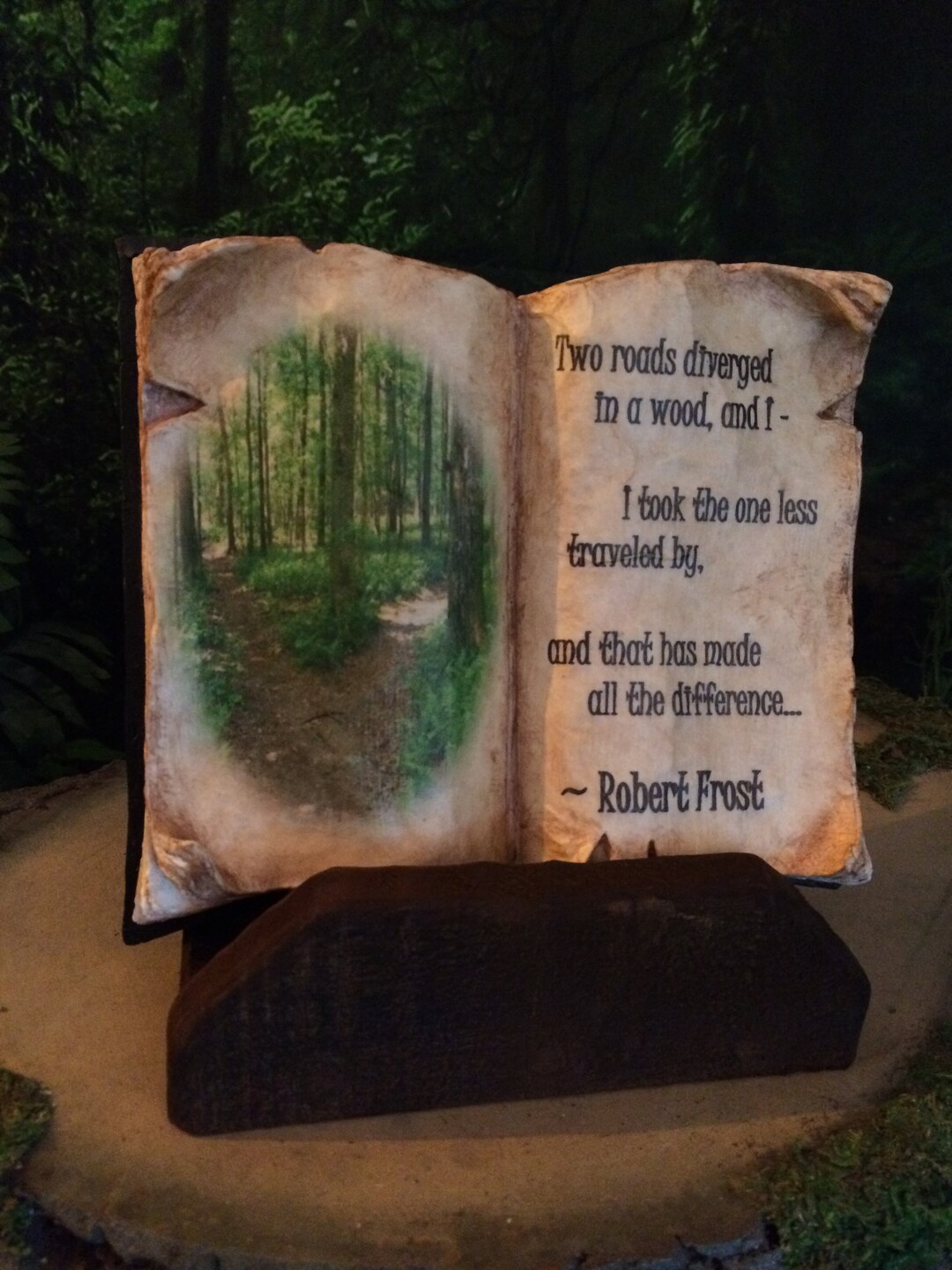 Robert Frost Poem Road Not Taken - Handmade Resin Display Storybook ...