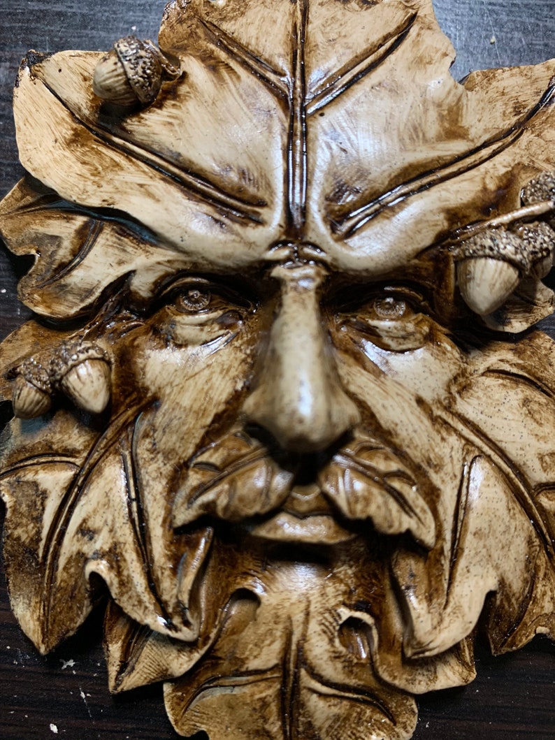 Green Man Face Wall Hanging Plaque Whimsical Home or Garden | Etsy