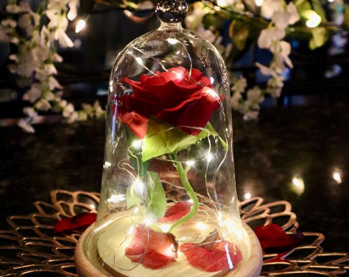 The Enchanted Aluma Rose - Beauty and the Beast Replica With Engravings ...