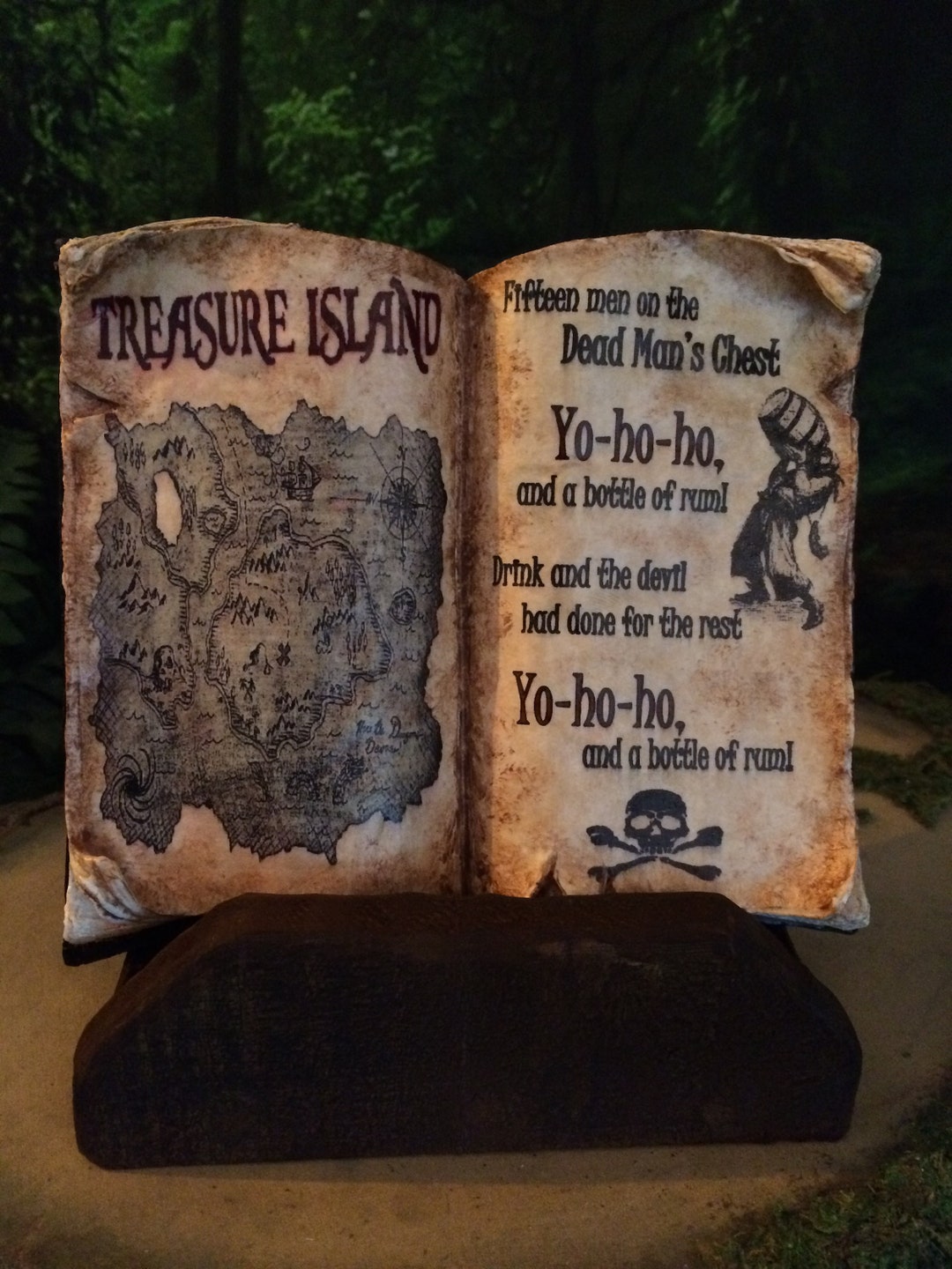 Treasure Island Quote - Handmade Resin Display Storybook With Antiqued ...