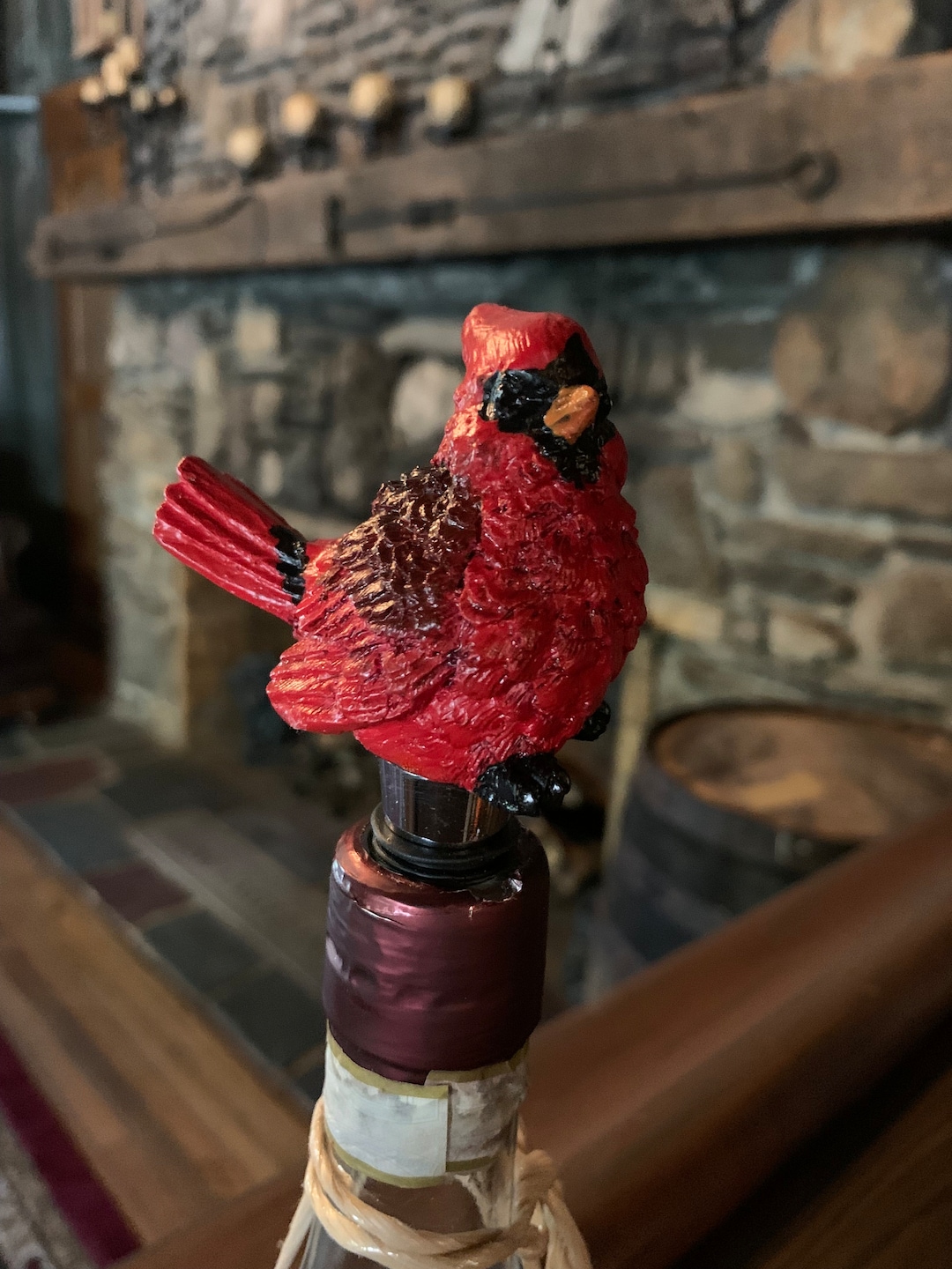 Cardinal Winestopper: Handcrafted Resin Wine & Liquor Bottle Stopper - Etsy