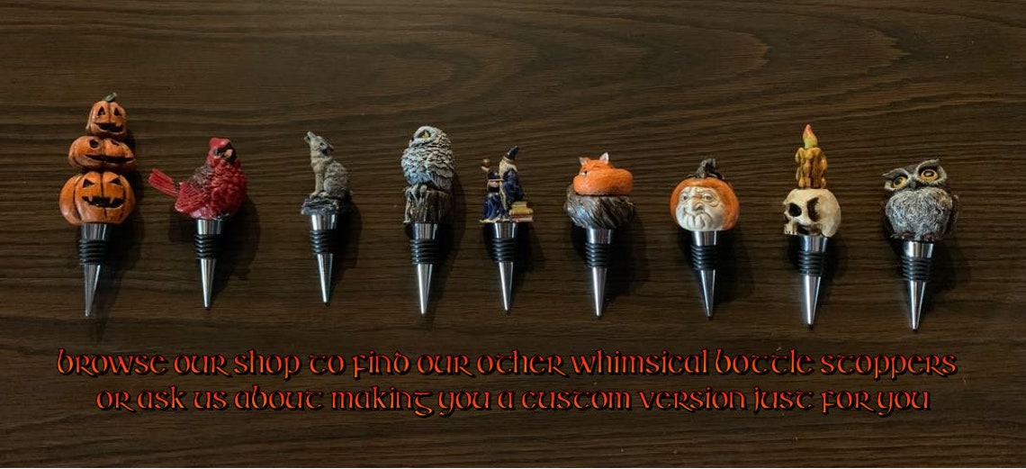 Grumpy Pumpkin Winestopper: Handcrafted Resin Wine & Liquor Bottle ...