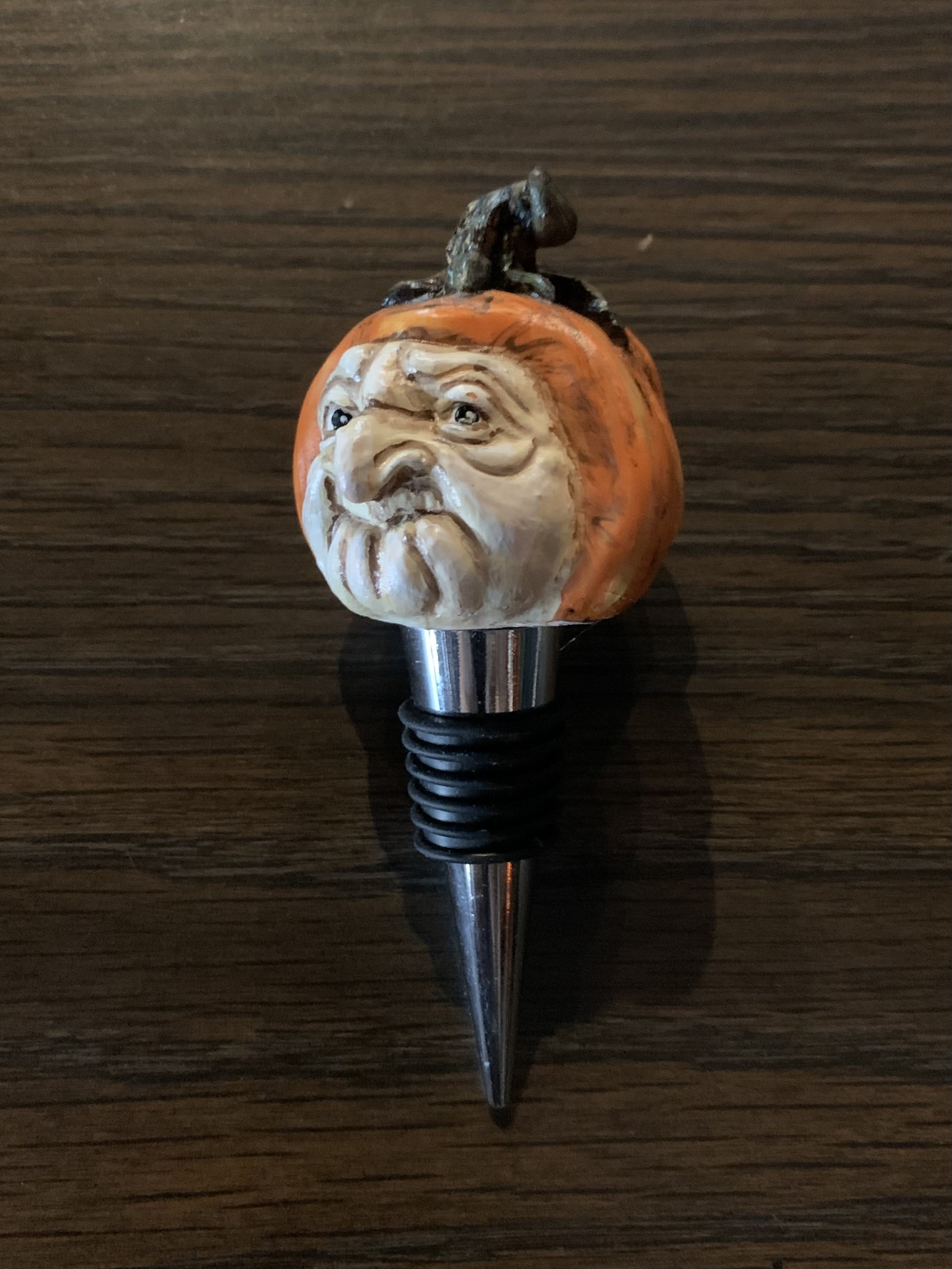 Grumpy Pumpkin Winestopper: Handcrafted Resin Wine & Liquor Bottle ...