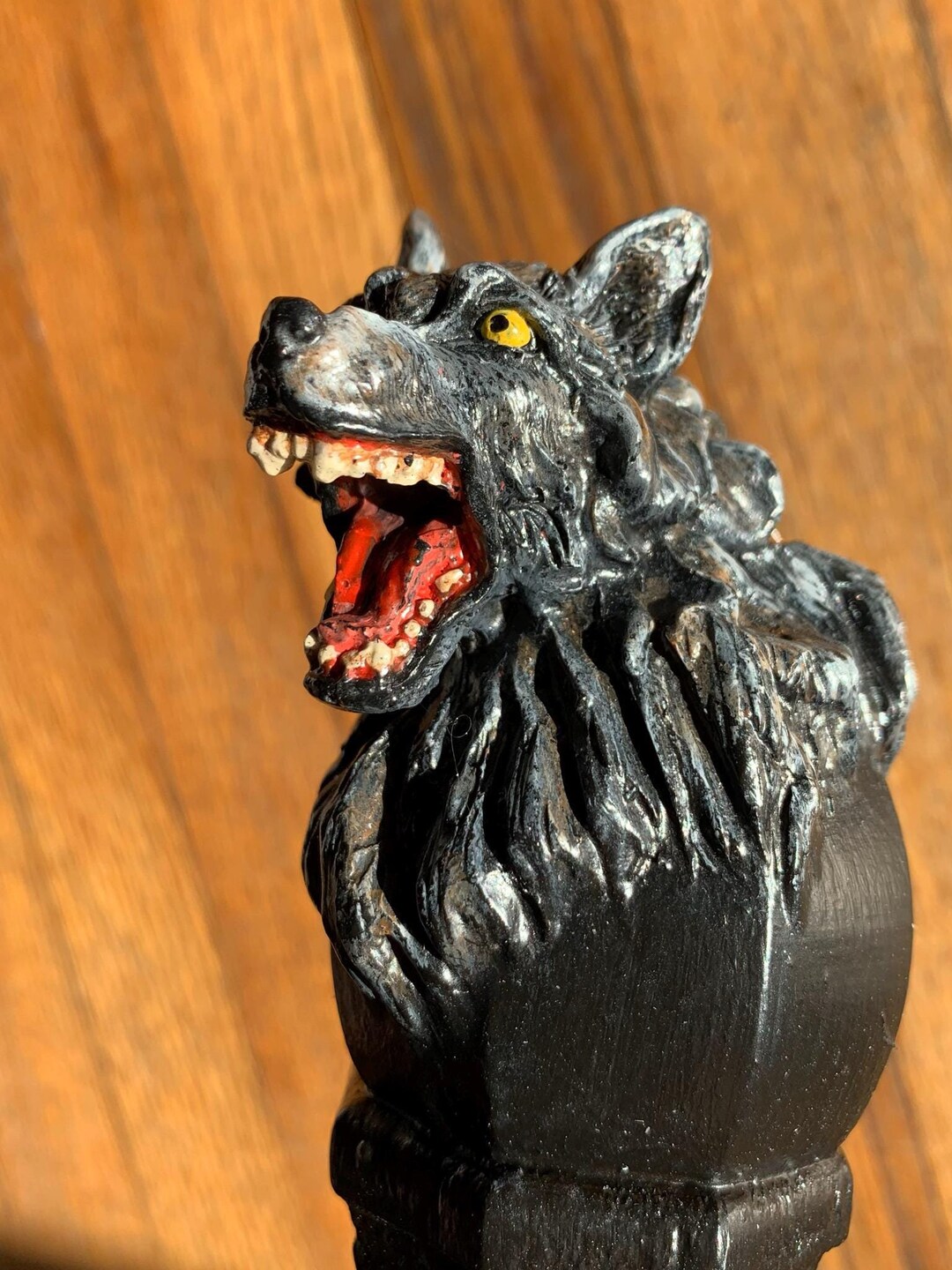 Wolf or Werewolf Walking Stick Made From Rustic Spiral Carved Poplar ...