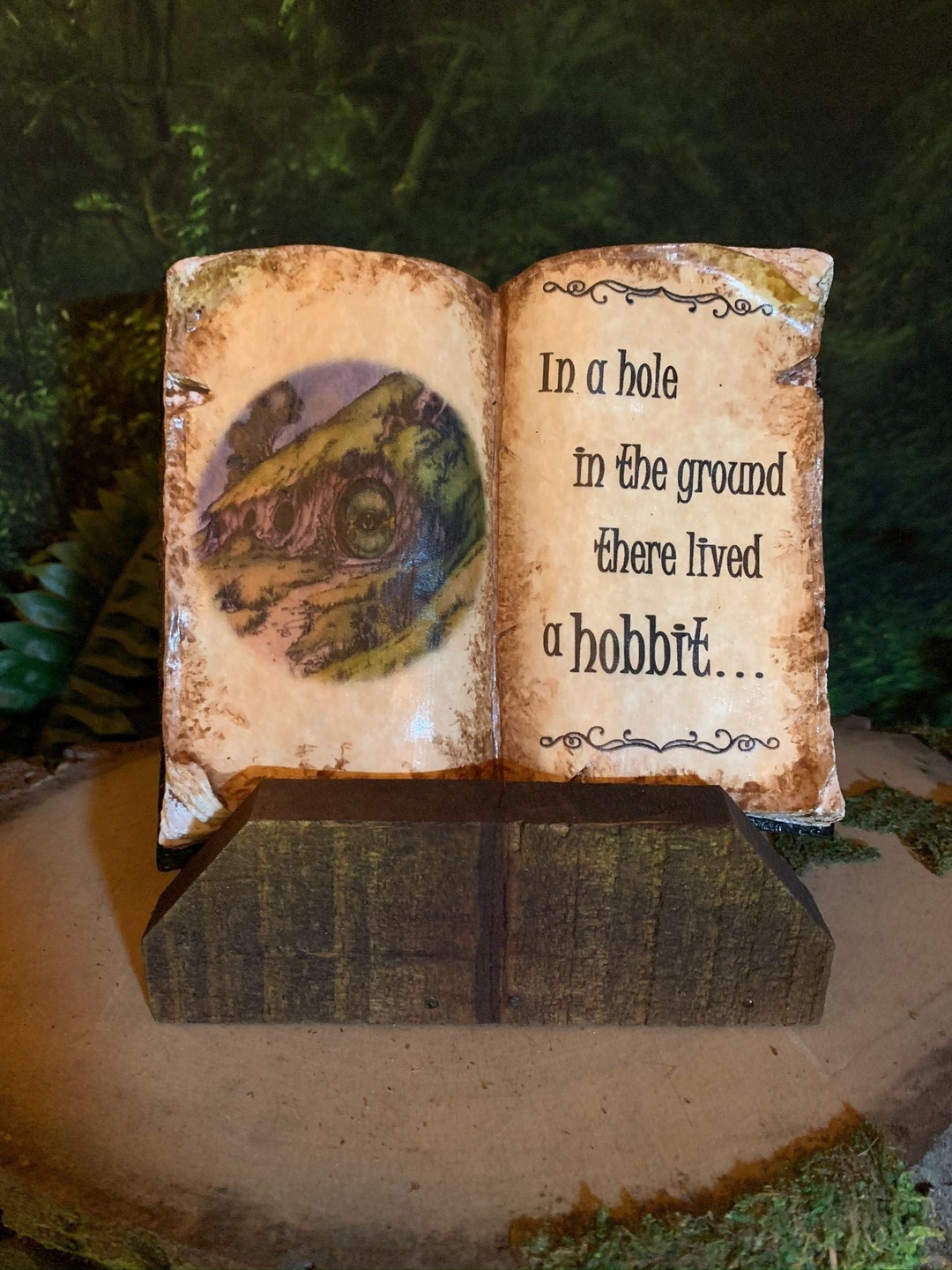 The Hobbit - Handmade Resin Display Storybook With Antiqued Pages on A ...