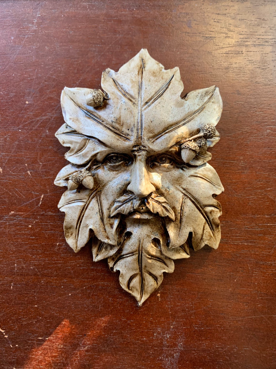 Green Man Face Wall Hanging Plaque Whimsical Home or Garden - Etsy