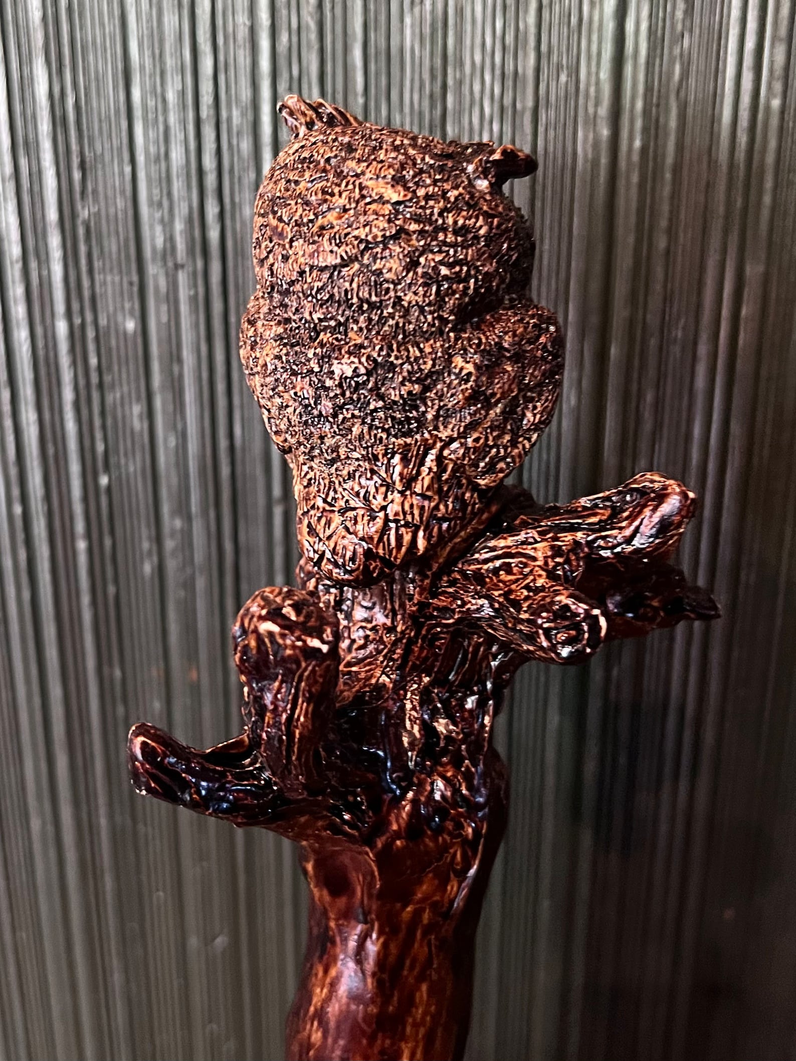 Owl Walking Stick Made From Rustic Spiral Carved Poplar Wood - Etsy