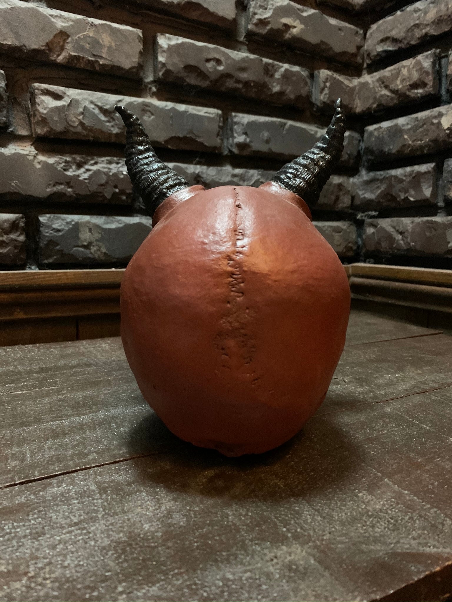 Demon Skull Prop With Twisted Horns Life Sized Haunted Home | Etsy