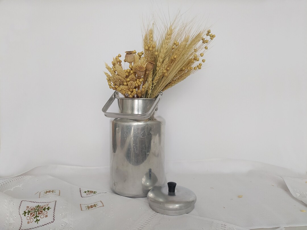 Aluminum Milk Jug / Vintage Milk Can / Small Milk Canister / Vintage ...