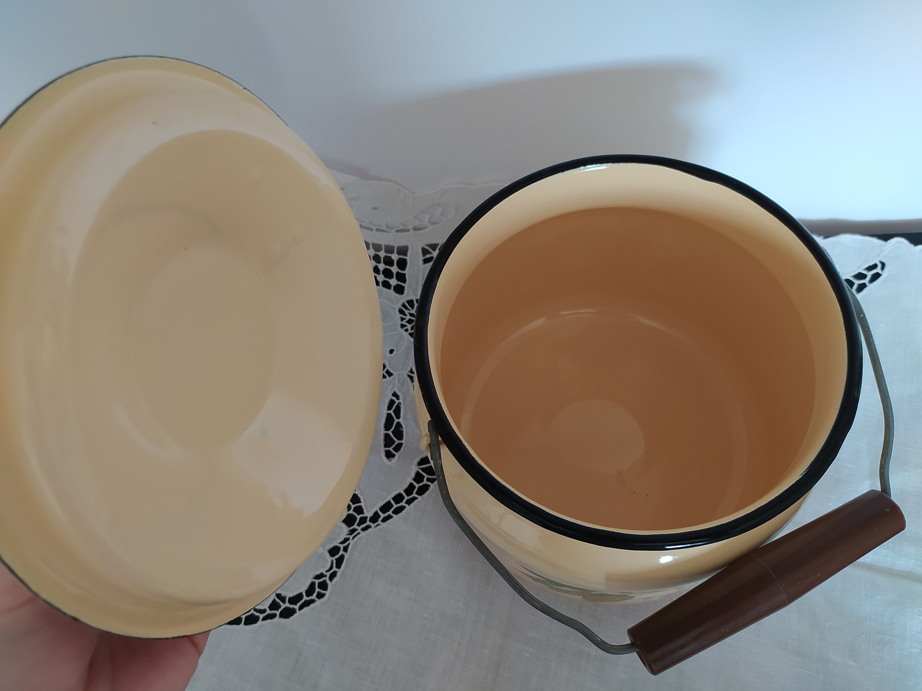 Yellow Milk Jug / Vintage Milk Can / Small Milk Canister / Vintage ...